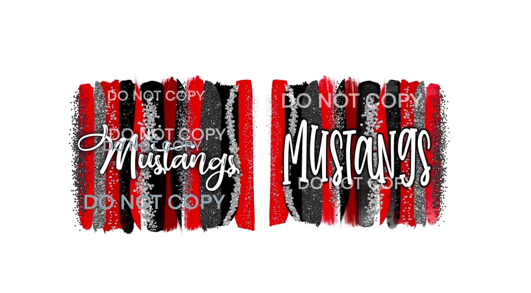 Mustangs Red Glitter Mascot 2 Files Png Sublimation Design Direct to ...