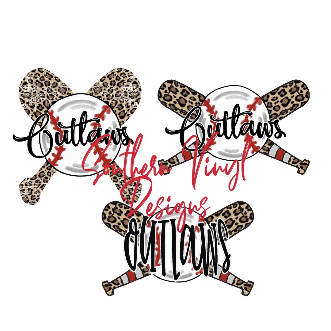 Outlaws Baseball Bat Doodle Png Sublimation - Etsy