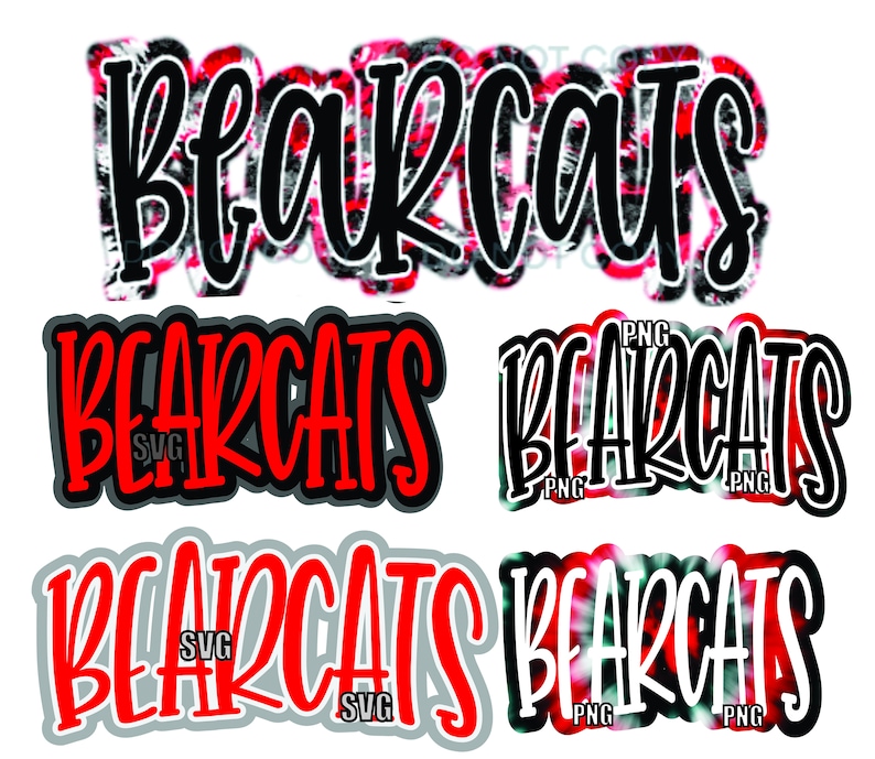 Bearcats Mascot Tyedye Png and Svg Files 6 Files in 1 - Etsy