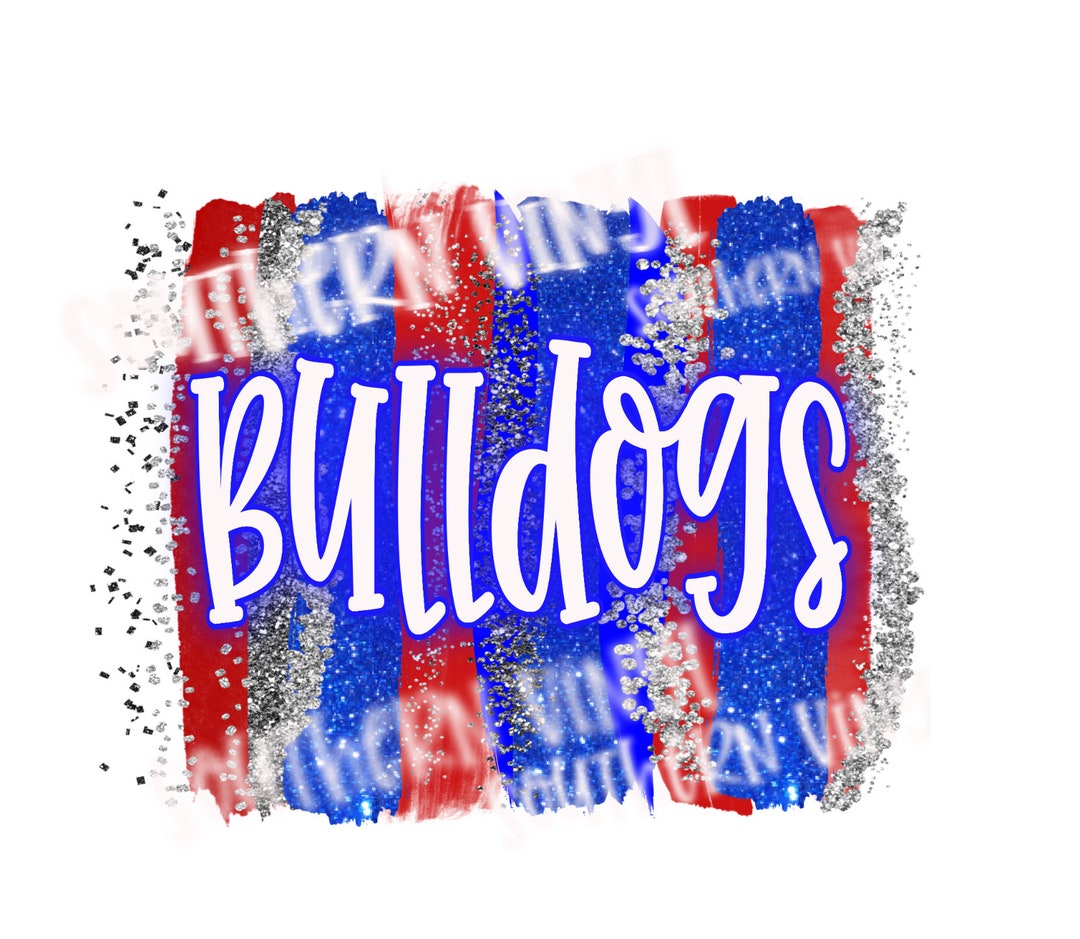 Bulldog Red Blue Brushstroke Png Sublimation - Etsy
