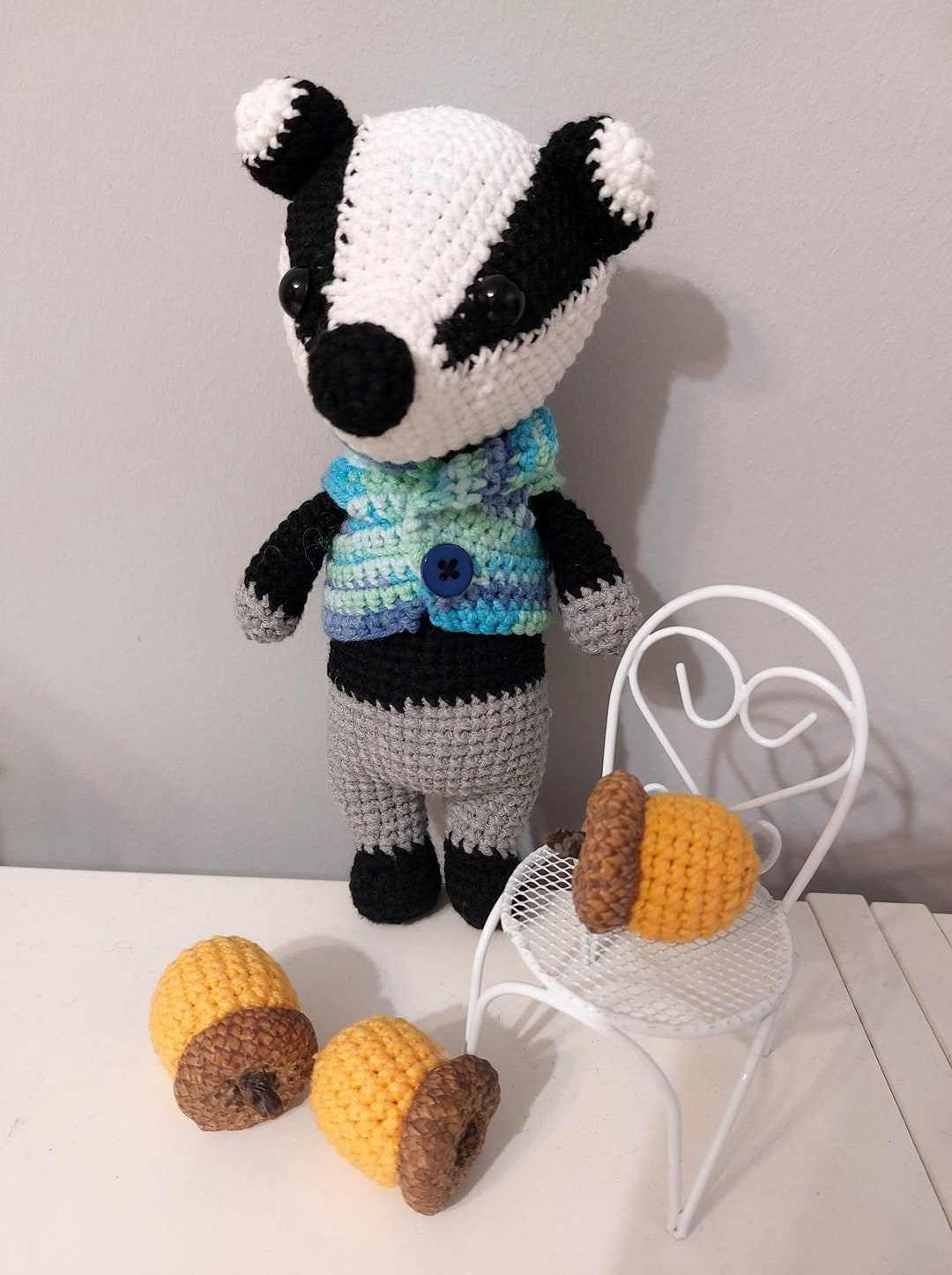 Mr Badger, Toy Gift, Stuffed Animal, Nursery Toy, Amigurumi Mascot ...