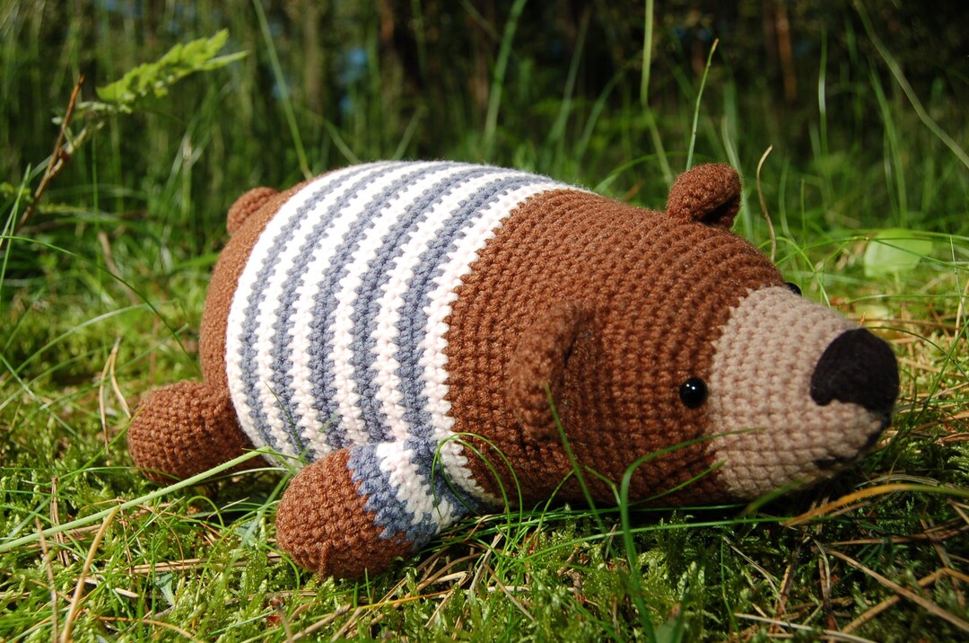 Lying Bear, Toy Gift, Stuffed Animal, Bear Nursery Decor, Amigurumi ...
