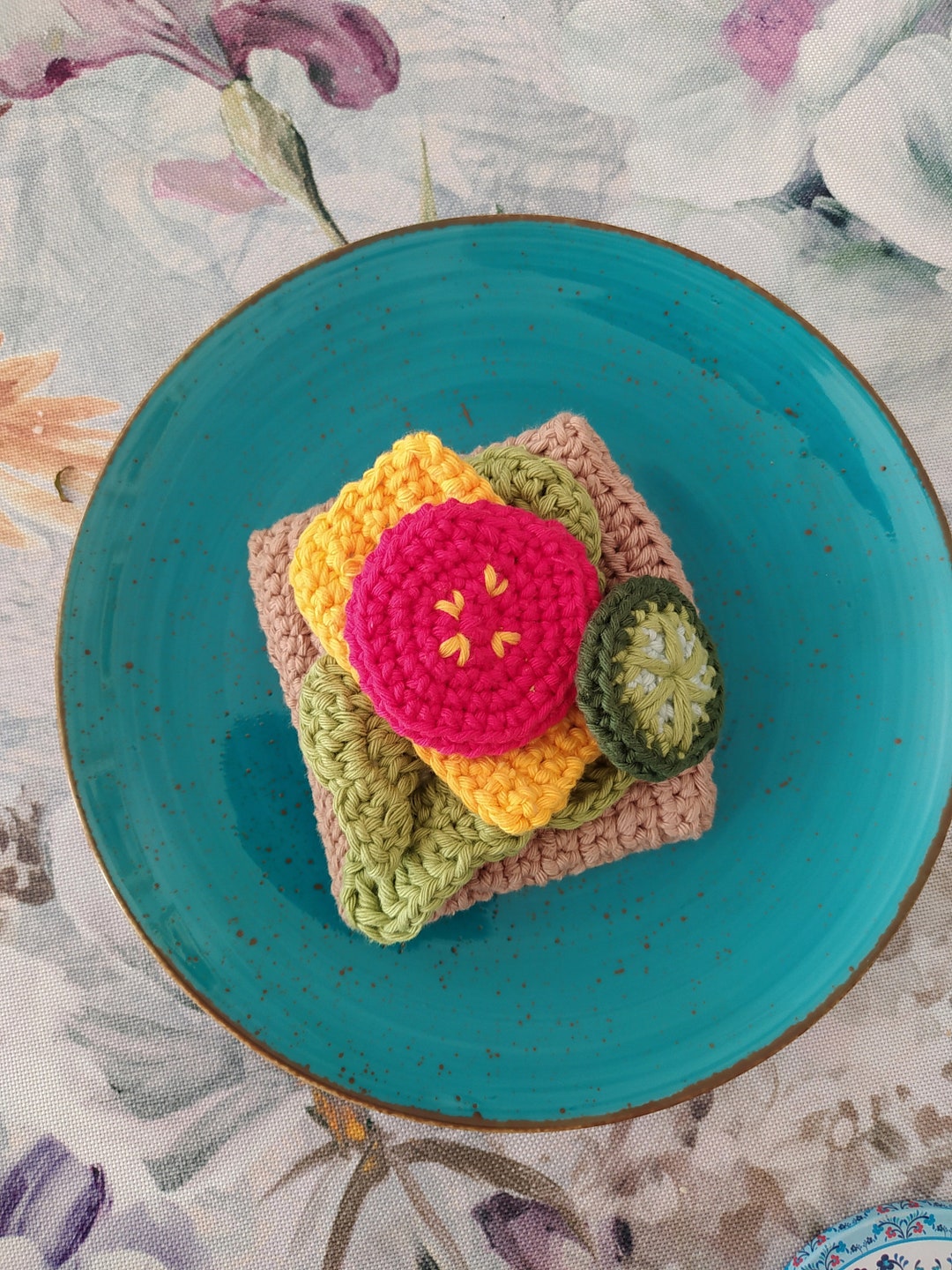Crochet Sandwich Set, Crochet Food, Pretend Play Food, Eco Educational ...