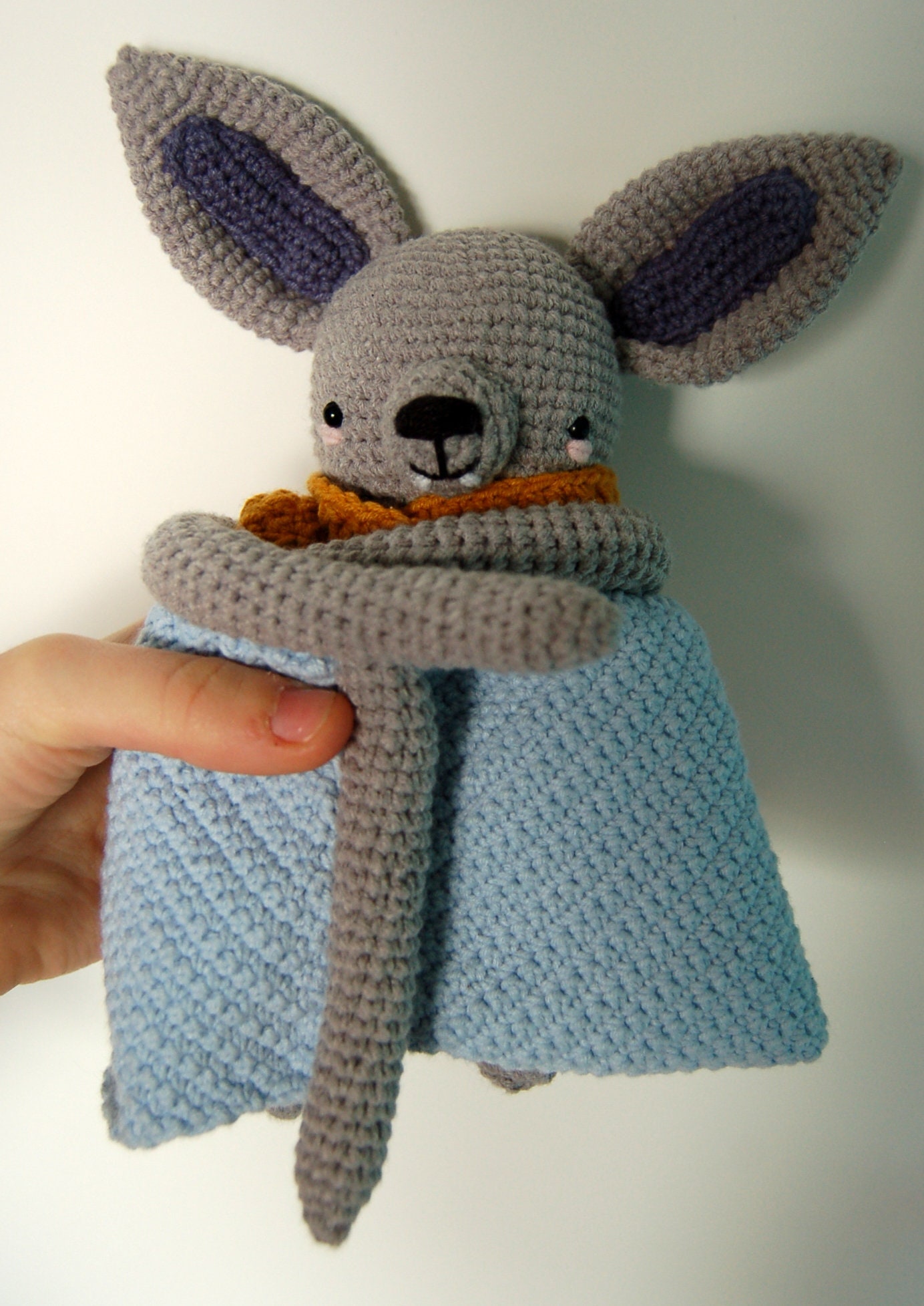 Hugo Bat, Hand Knit Flying Fox, Stuffed Animal, Nursery Toy, Amigurumi ...