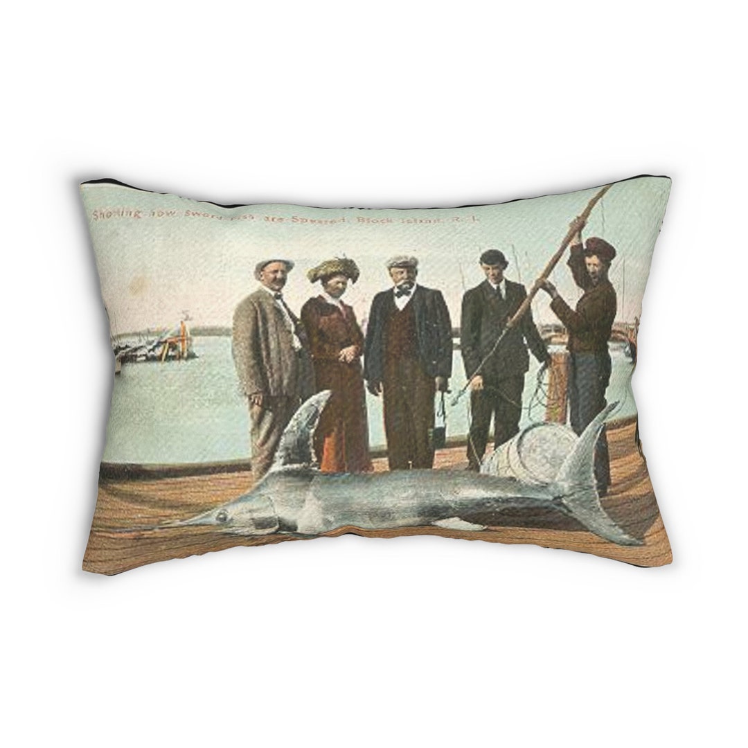 Maritime Triumph: 1910 Swordfish Catch on Block Island Decorative ...