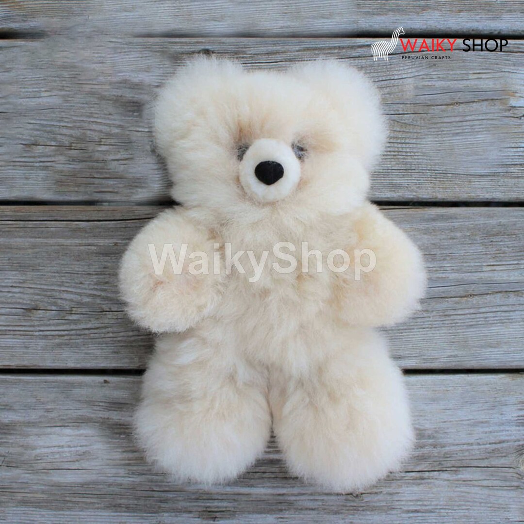 Beige Alpaca Teddy Bear | 14 and 12 Inch Beige Baby Alpaca Bear ...