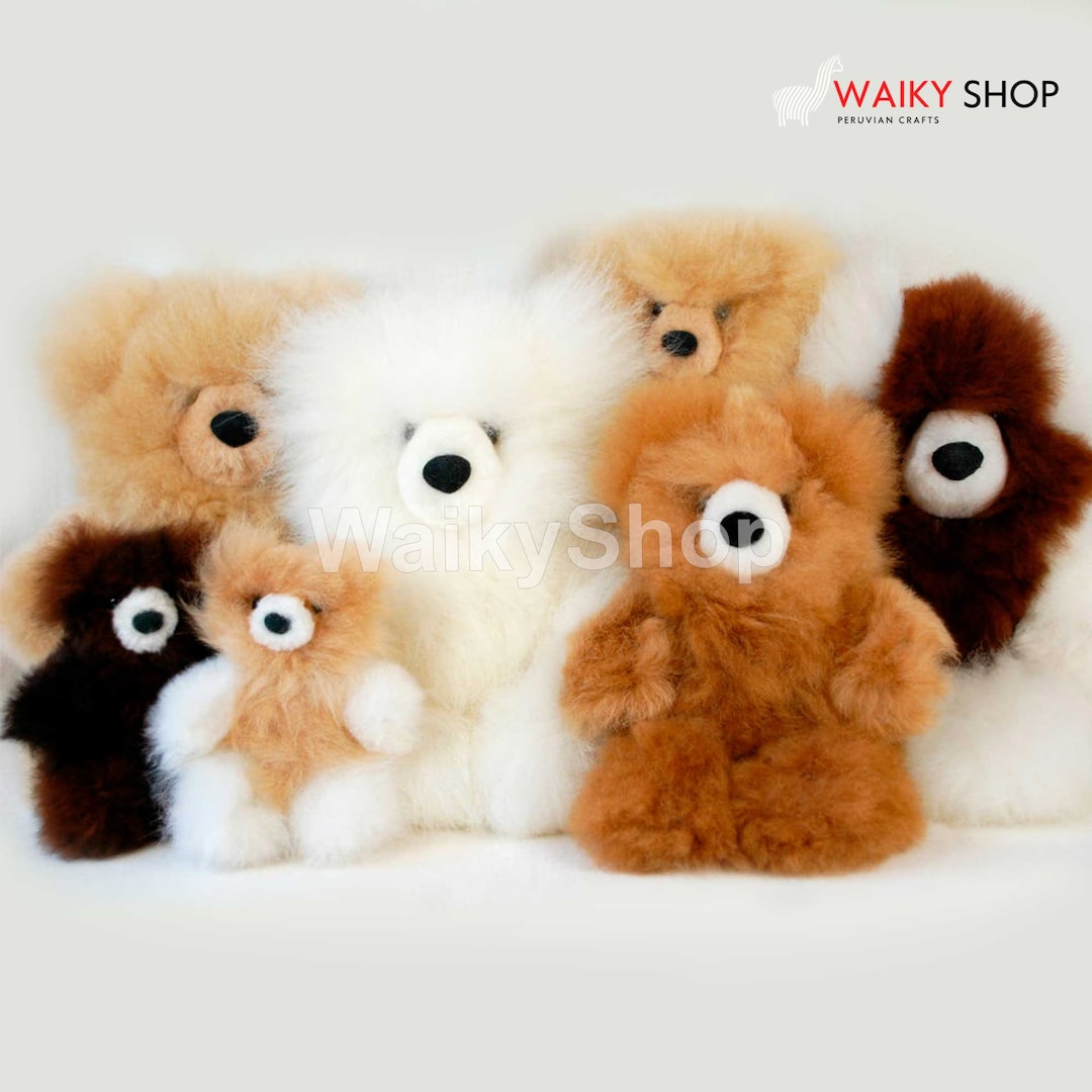 Alpaca Teddy Bear | 14 and 12 Inch Beige Baby Alpaca Bear | Bear ...
