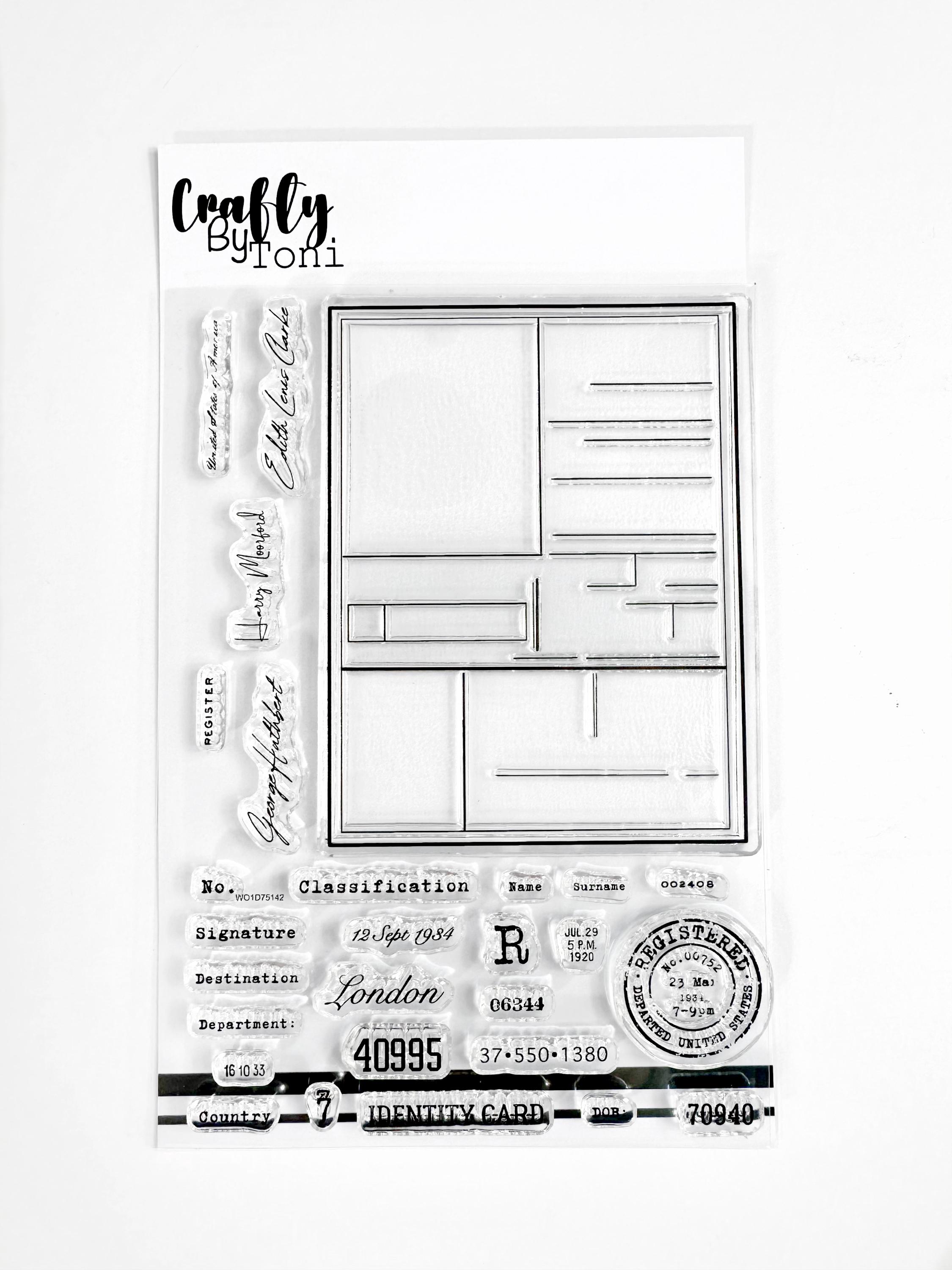 Crafty by Toni Identity Card A6 Stamp Set CBT0007 - Etsy
