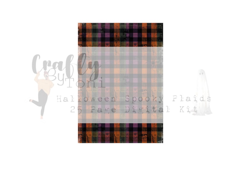 Spooky Plaid Digital Paper Pack: 25 Grunge Halloween Backgrounds (A4 ...