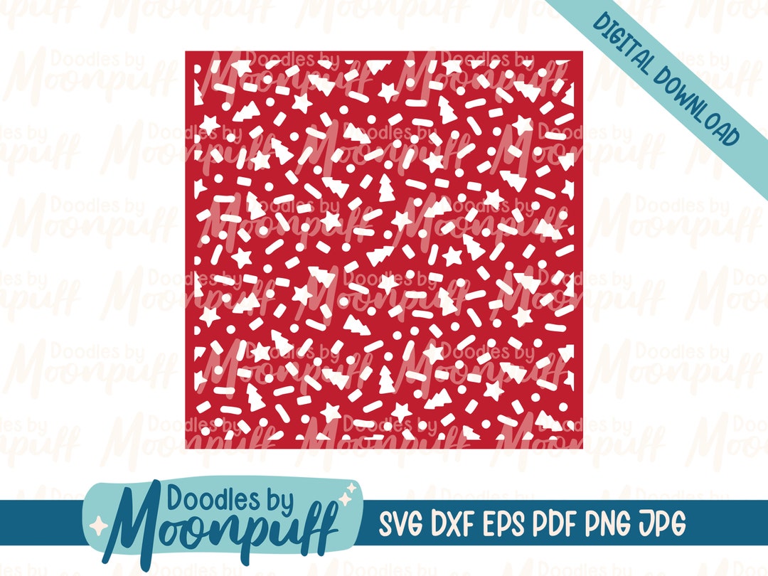 Christmas Sprinkles Background SVG Cut File, Christmas Card Background ...