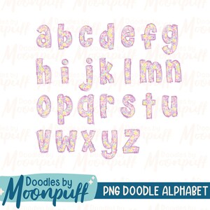 Inky Spring Floral Doodle Alphabet Letters Transparent Pngs ...