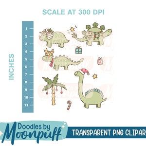 Christmas Dinos Clipart, Cute Kids Holiday PNG Clipart, Festive ...