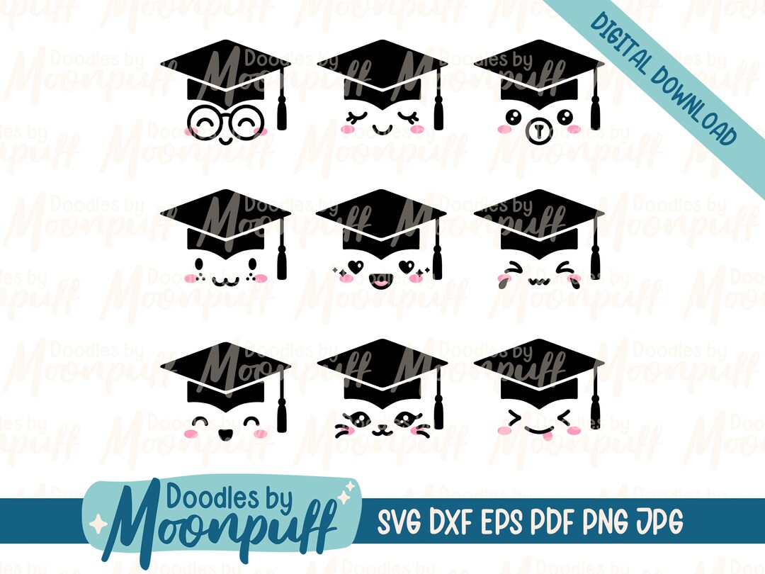 Kawaii Graduation Faces, Super Cute School Graduate Party Decor, 2020 ...