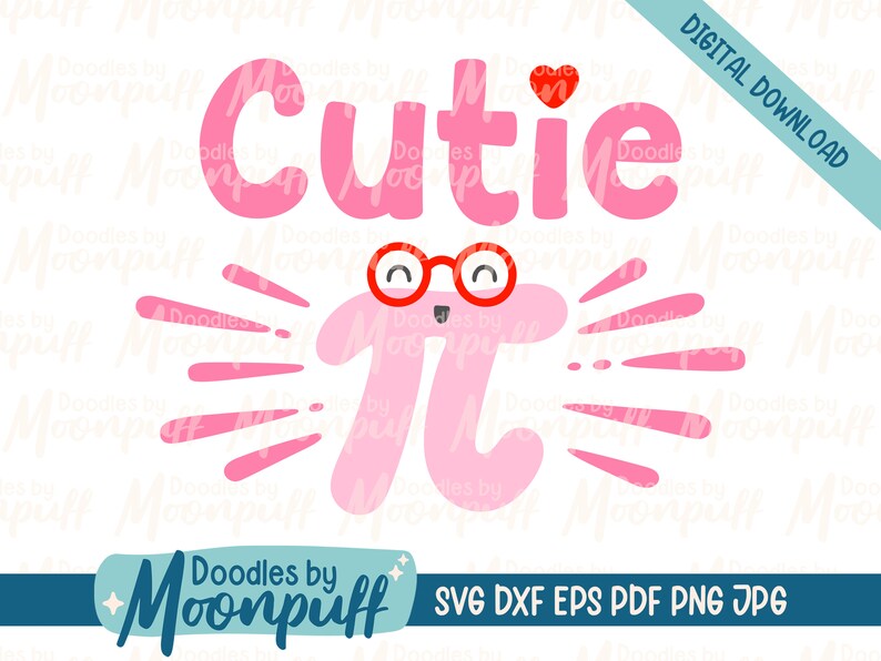 Cutie Pi SVG Cut File Nerdy Valentine's Day Cut File - Etsy