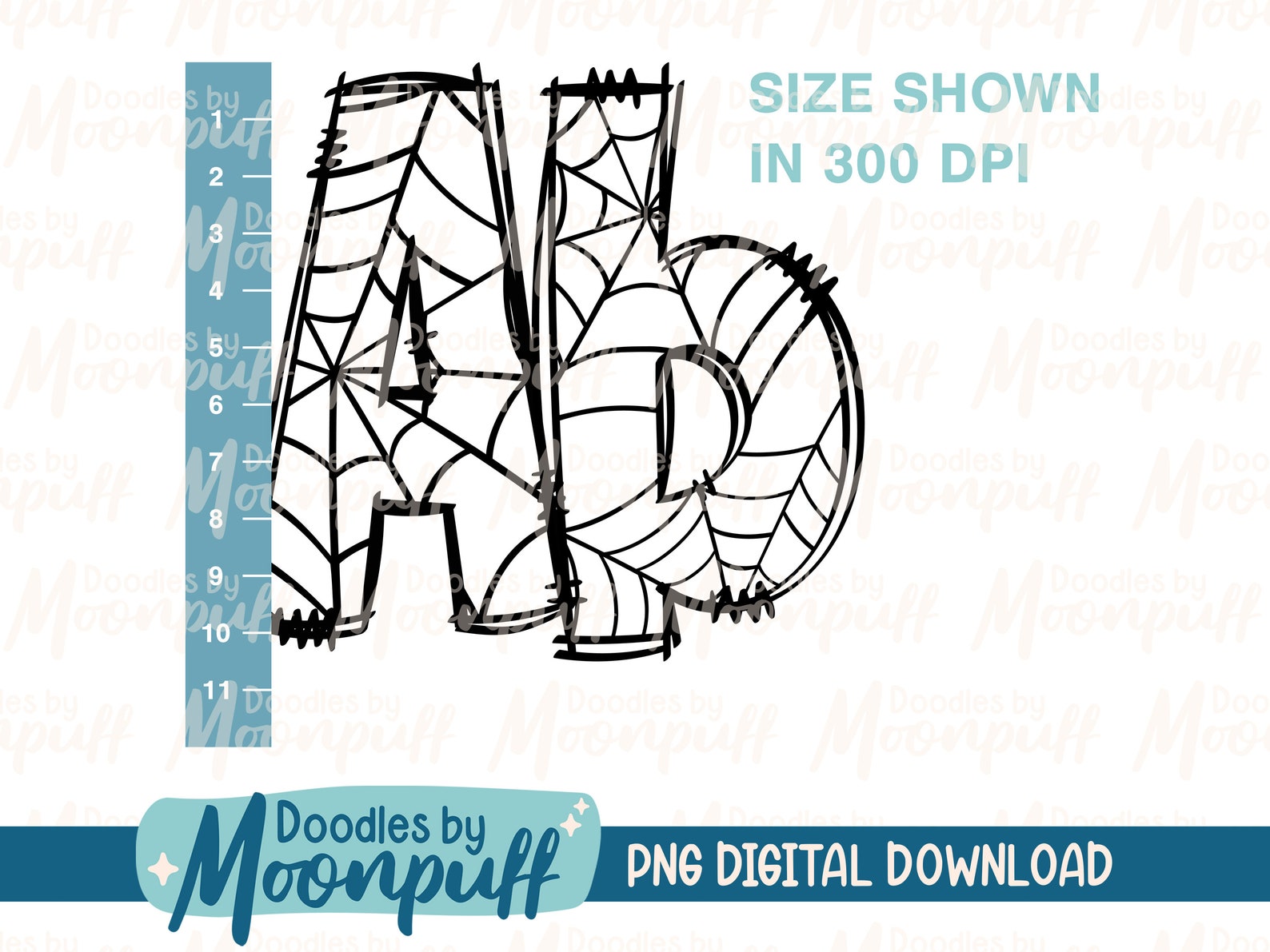 Spider Web Doodle Alphabet Letters Transparent Pngs - Etsy