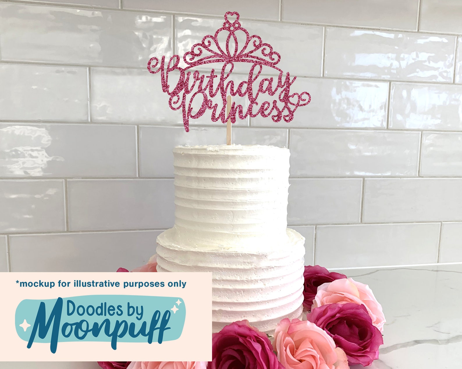 Birthday Princess Cake Topper Cut File Birthday Party - Etsy
