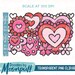 Doodle Hearts and Flowers in Red & Pink Hand Drawn Clipart Set, Cute ...