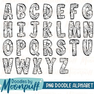 Spider Web Doodle Alphabet Letters Transparent Pngs, Sublimation ...