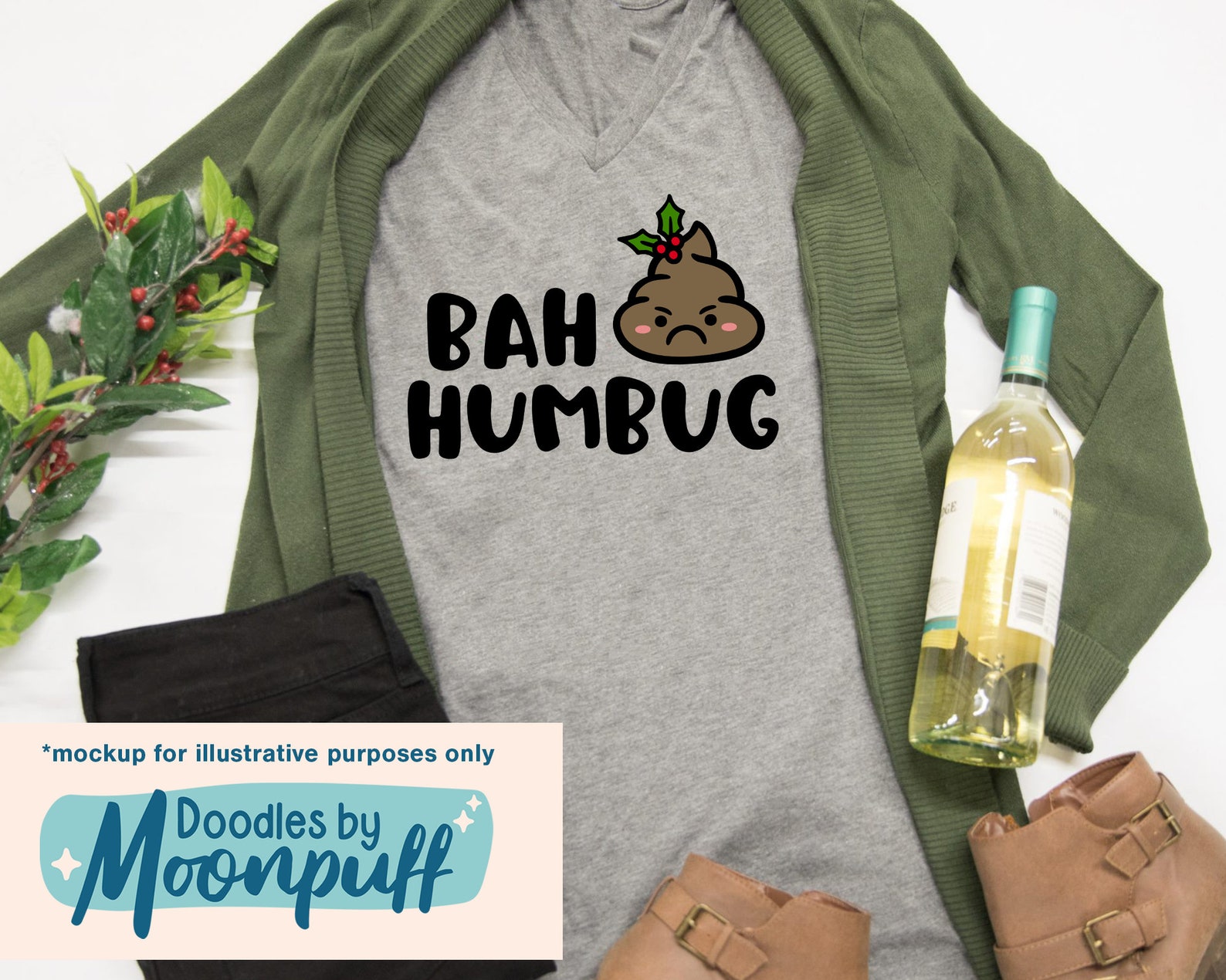 Bah Humbug SVG Cut File Design Holiday Christmas Quote - Etsy