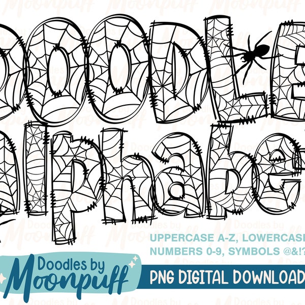 Spider Web Letters Clipart - Etsy