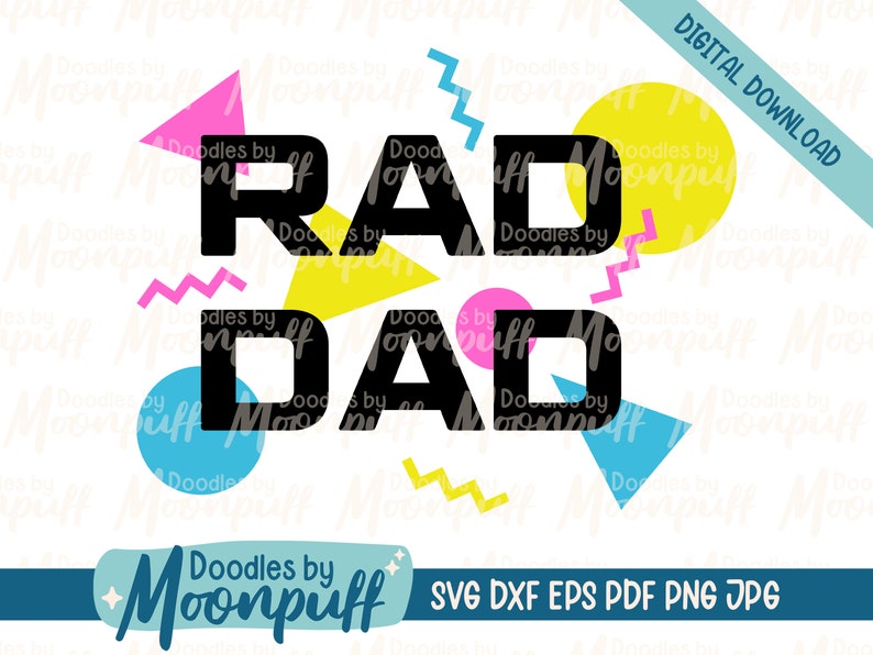 RAD DAD 80's Style Design Layered Cut File SVG - Etsy