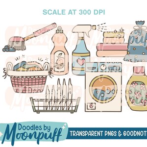 Cleaning Digital Planner Stickers Set 1 Nice Naturals, Chore Journal ...