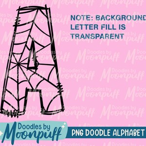 Spider Web Doodle Alphabet Letters Transparent Pngs, Sublimation ...