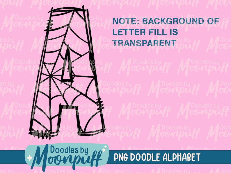 Spider Web Doodle Alphabet Letters Transparent Pngs, Sublimation ...