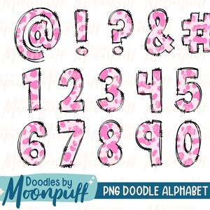 Pink Cow Print Doodle Alphabet Letters Transparent Pngs, Sublimation ...