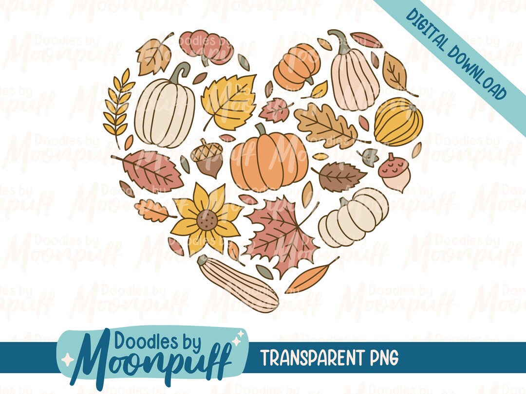 Autumn Heart in Muted Color Sublimation Design Cute Fall PNG - Etsy