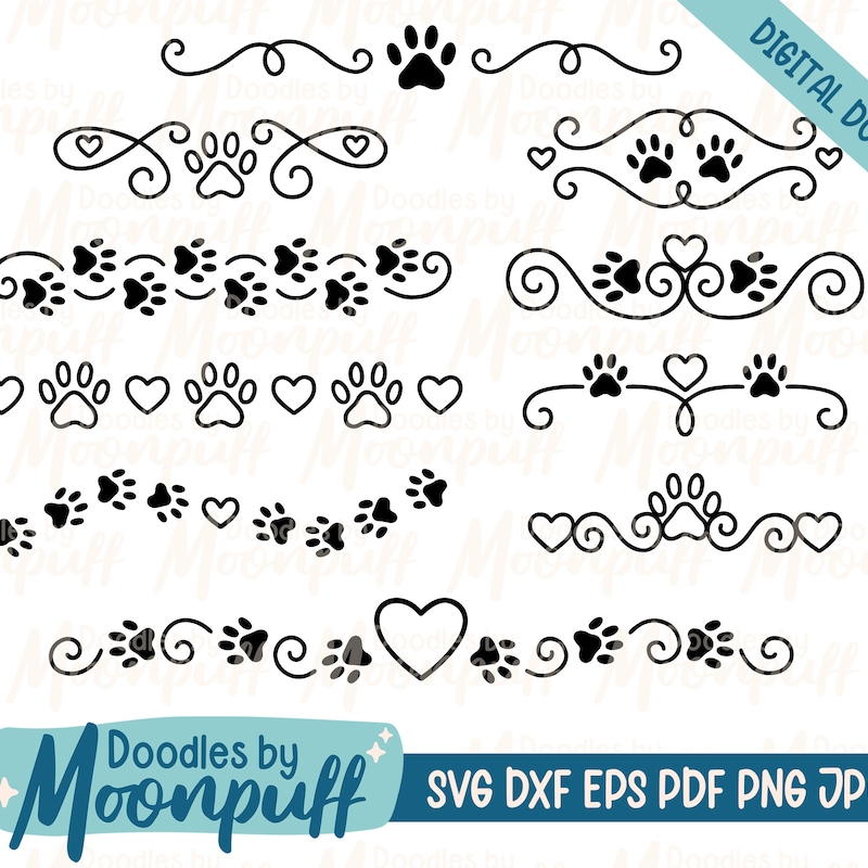 Paw Print Borders - Etsy