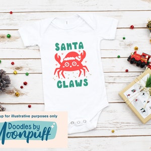 Santa Claws Cute SVG Cuttable, Kawaii Christmas Design, Cute Crab SVG ...