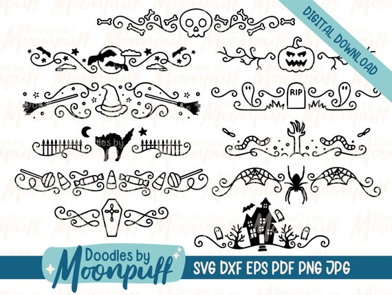 Lindo Halloween Text Dividers SVG clipart Spooky Creepy - Etsy México
