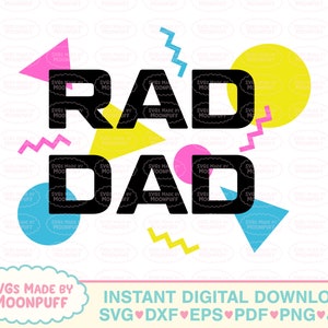 RAD DAD 80's Style Design Layered Cut File SVG | Etsy