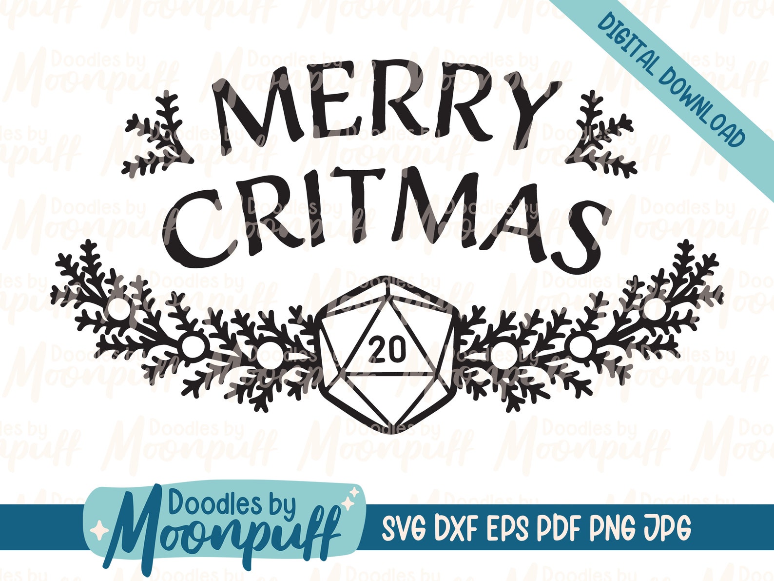Merry Critmas SVG Cut File Nerdy Holiday SVG Tabletop RPG | Etsy