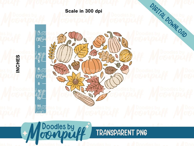 Autumn Heart in Muted Color Sublimation Design Cute Fall PNG - Etsy