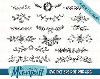 Hand-Drawn Winter Dividers SVG cut file holiday seasonal | Etsy