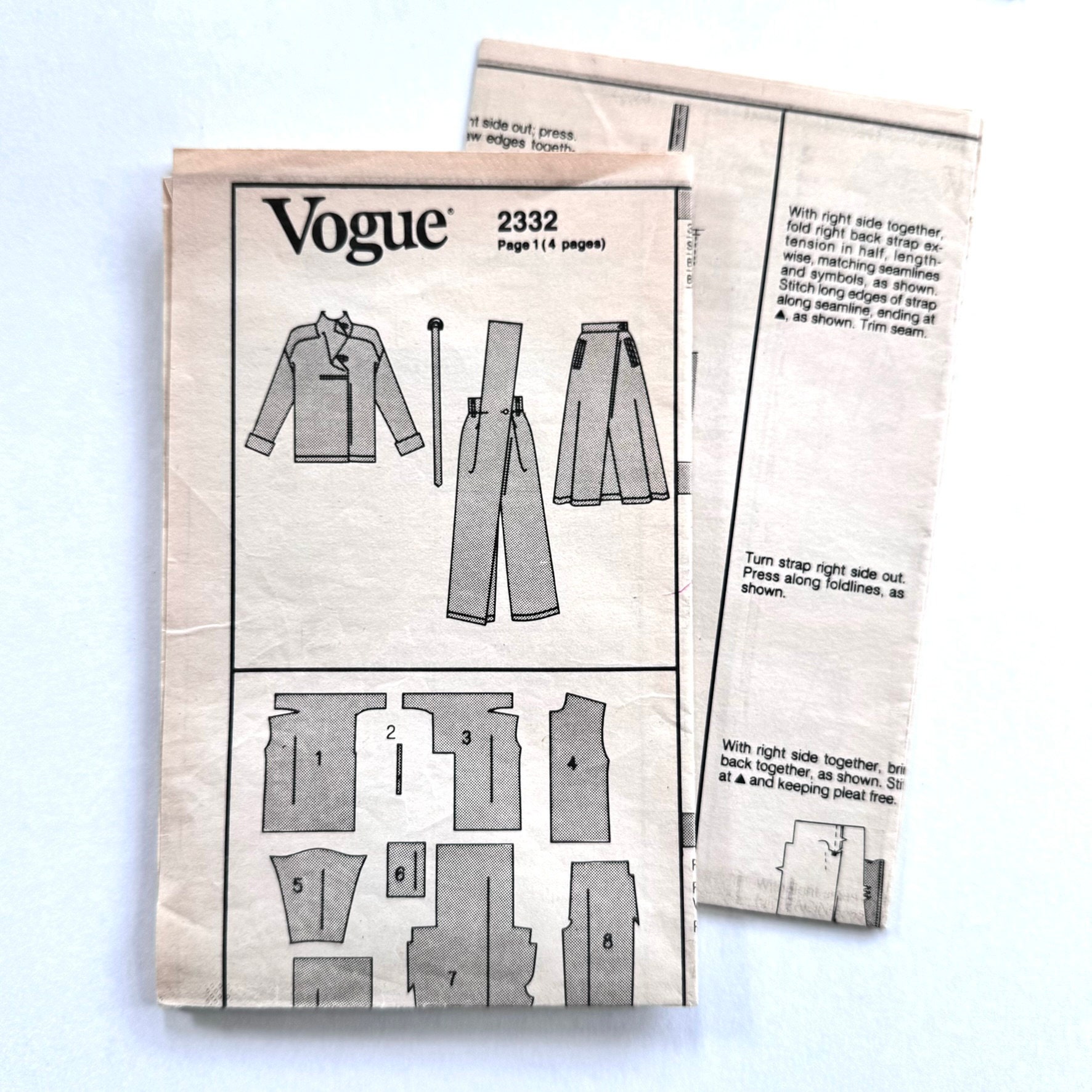 Vogue Issey Miyake Pattern 2332 Designer Size 10 Top Pants Skirt ...