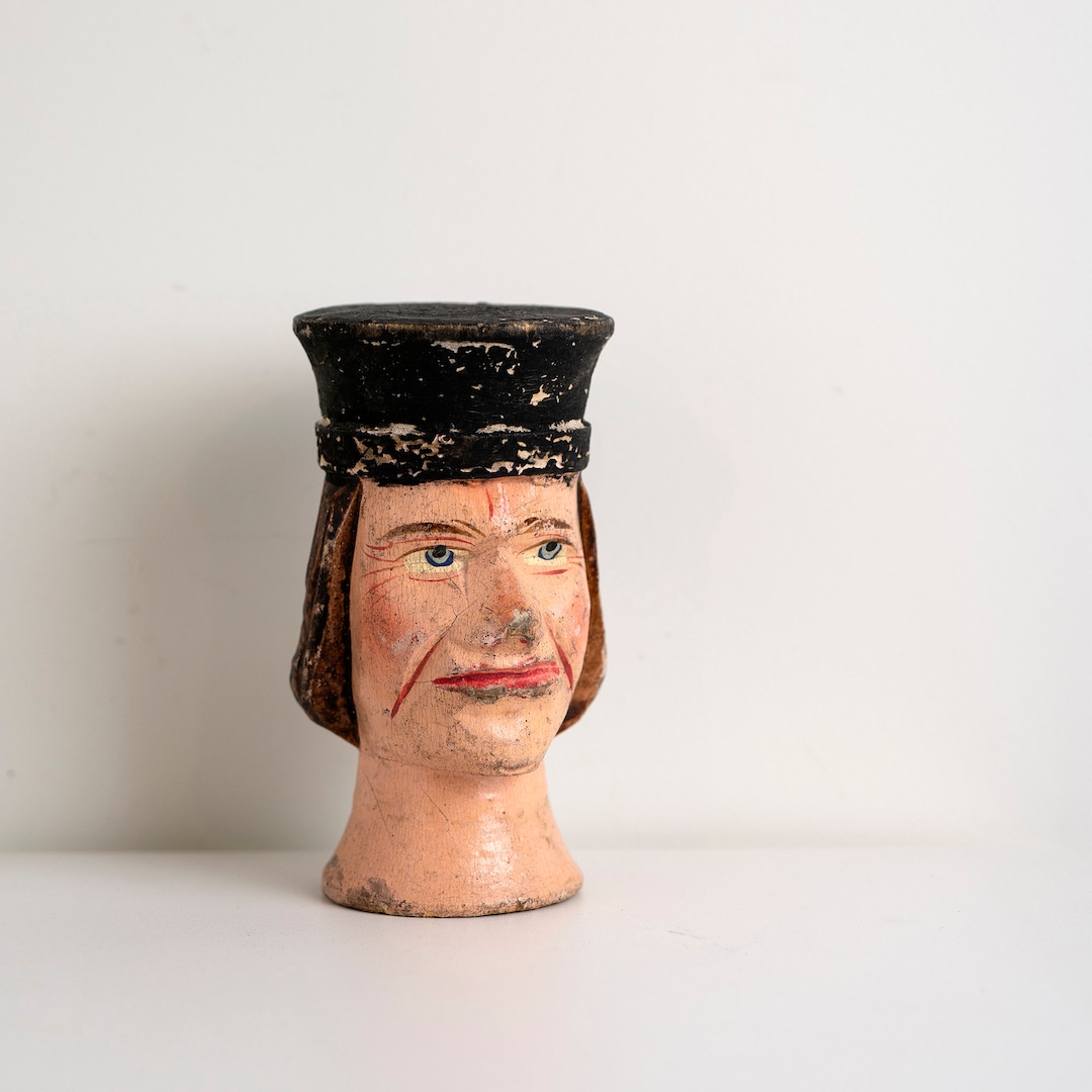 Antique Hand Puppet Head Carved Wood Punch and Judy - Etsy