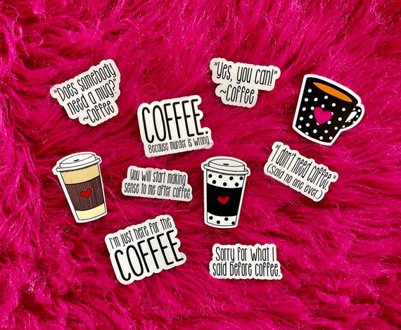 Coffee Lover 10 Sticker Bundle Caffeine Gift Funny Stickers | Etsy