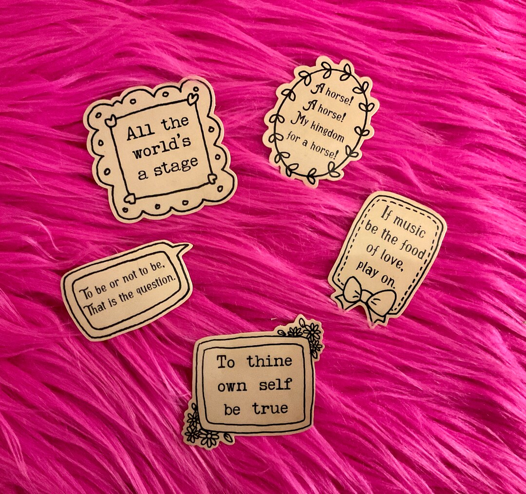 Shakespeare Quote Sticker Bundle, Gift for Shakespeare Lover, Best ...