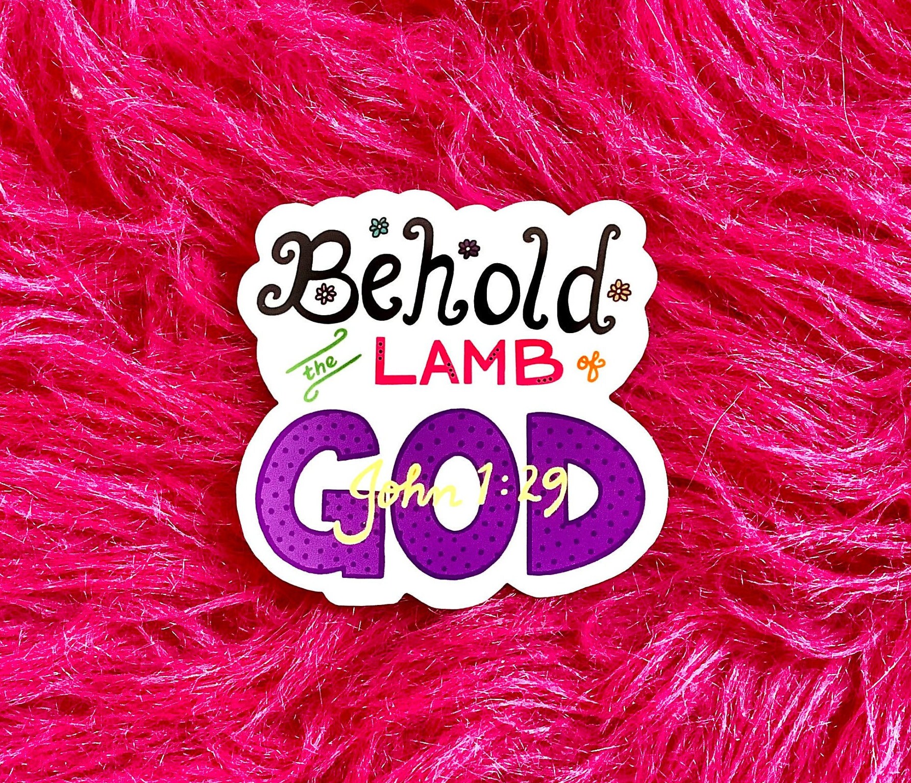 Bible Verse Sticker Behold the Lamb of God Scripture Verse | Etsy