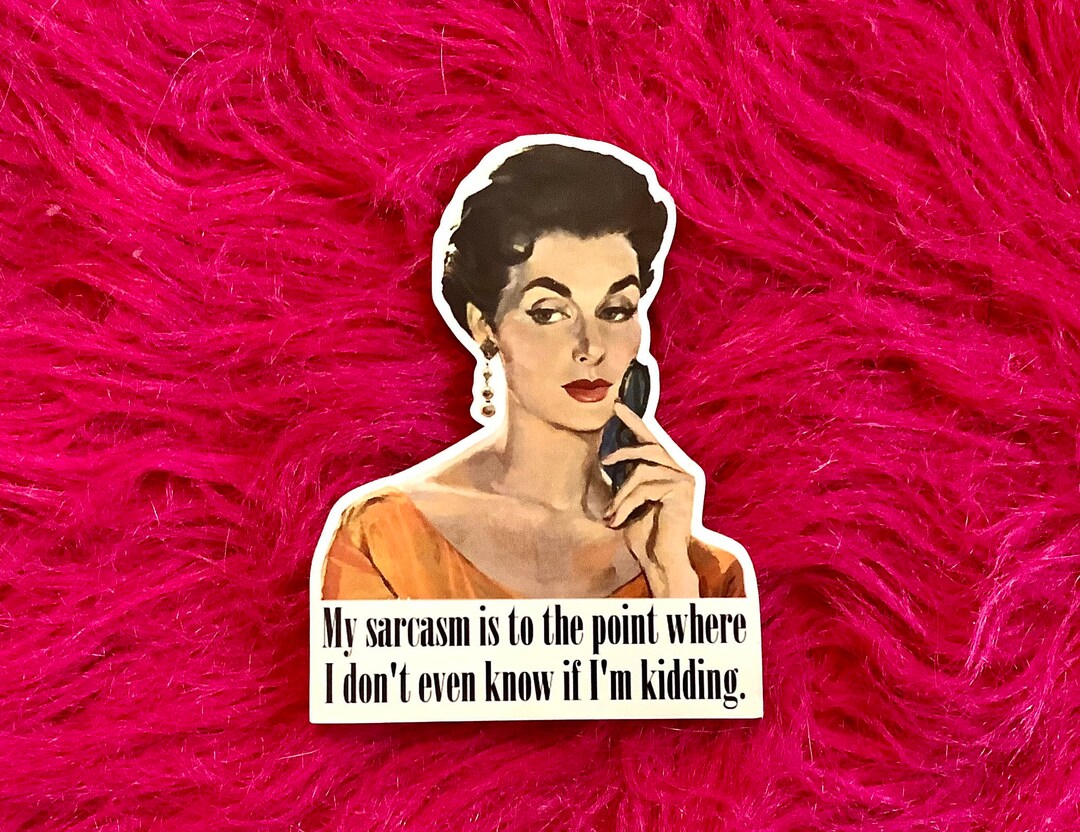 Retro Vintage Woman Funny Sticker, 1950s Decal, Retro Sarcasm Sticker ...