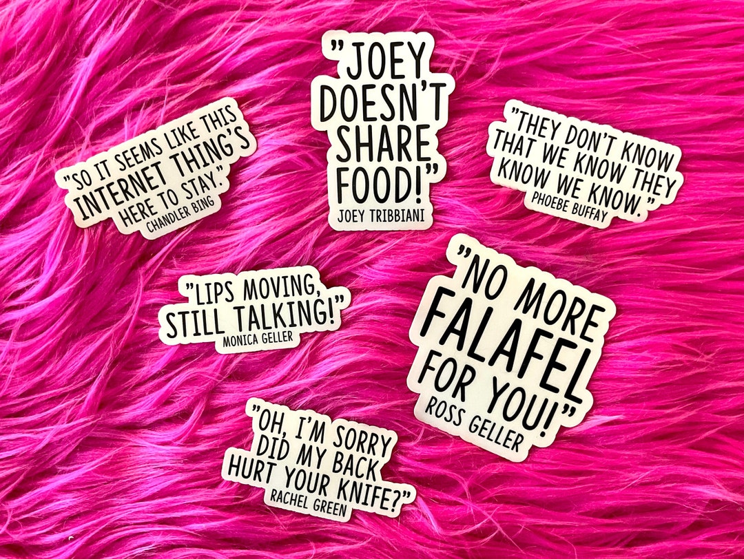 Friends TV Show Sticker Bundle, Chandler Bing & Rachel Green Quotes ...