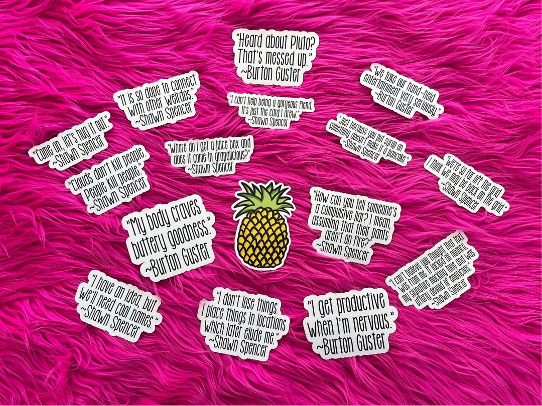 Psych Collection 16 Stickers, Shawn Spencer Quotes Gift for Mom, Funny ...