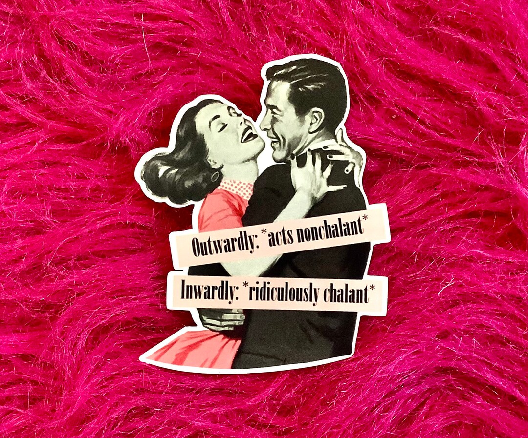 Retro Vintage Woman Funny Sticker, 1950s Decal, Acts Nonchalant ...