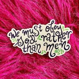Bible Verse Sticker, We Must Obey God, Scripture Verse, Christian Gift ...