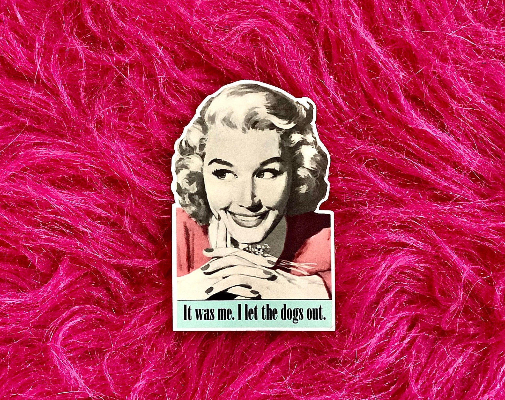 Retro Vintage Woman Funny Sticker 1950s Decal It was me I | Etsy