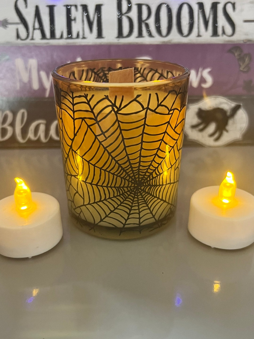 Halloween Candle Spider Web Candle Halloween Spider Web Candles Candy ...