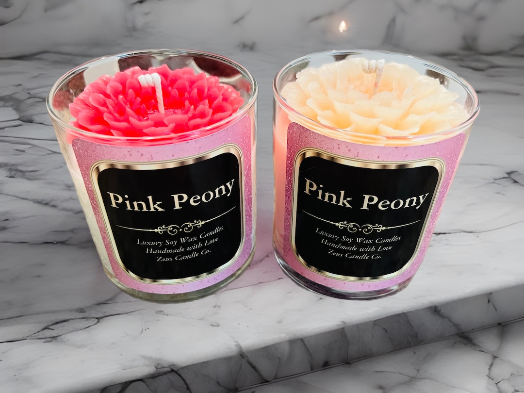 Pink Peony Candle Peony Candle Flower Candle-luxury Apricot Coconut Gift Candle Gift for Her - Etsy